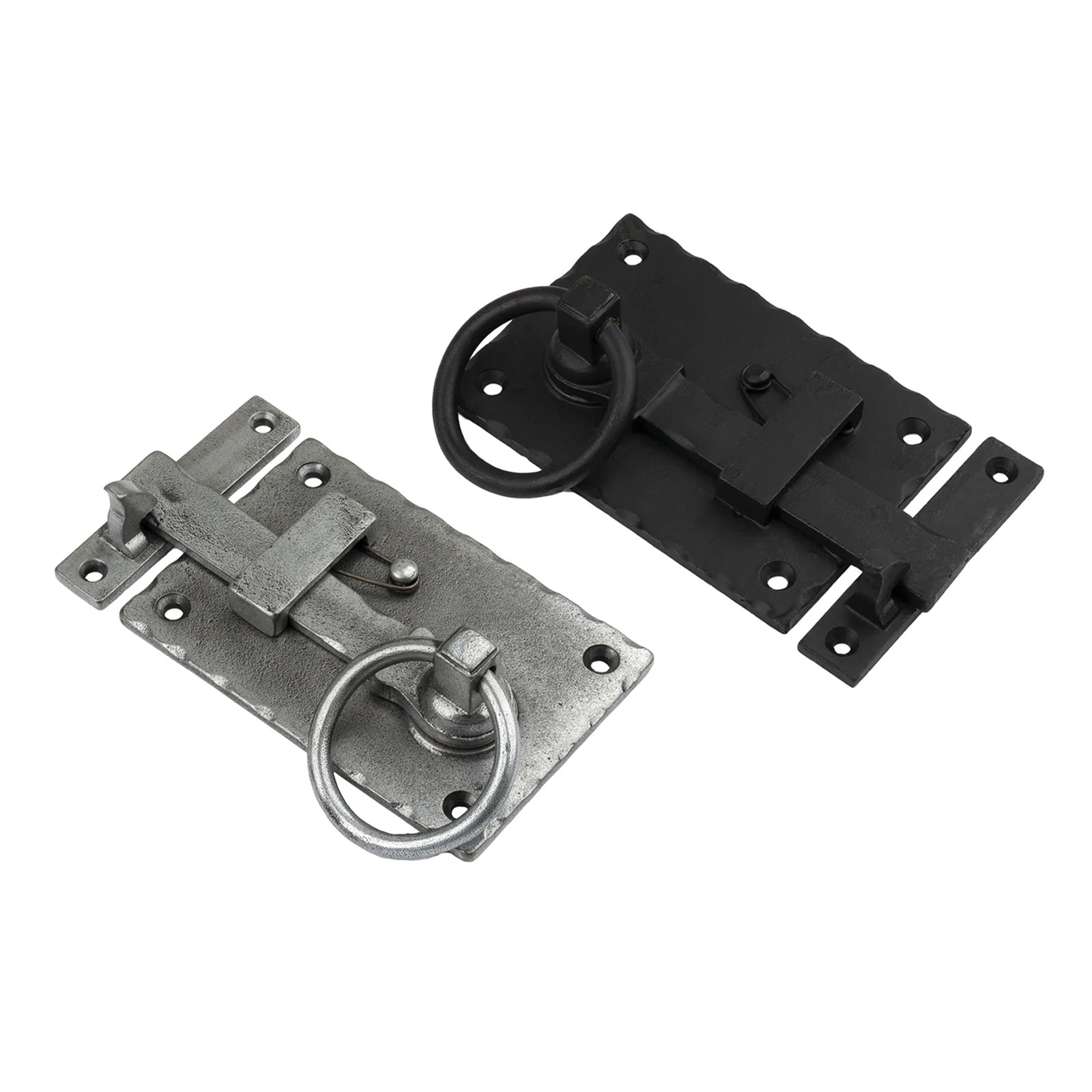 Cottage Latches | Traditional Ring Turn Latch | Black & Pewter