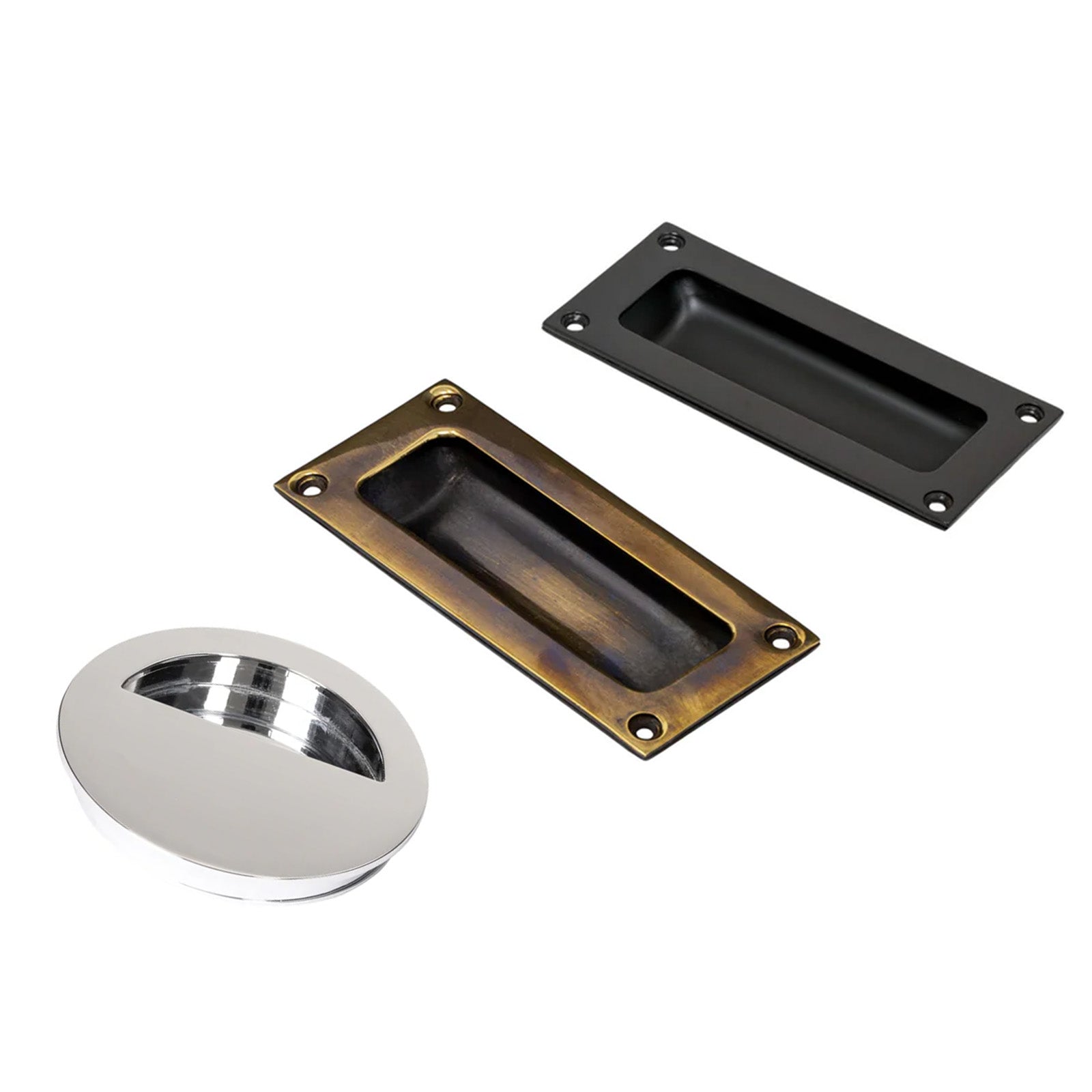 Flush Cup Handles | Recessed Cabinet Hardware