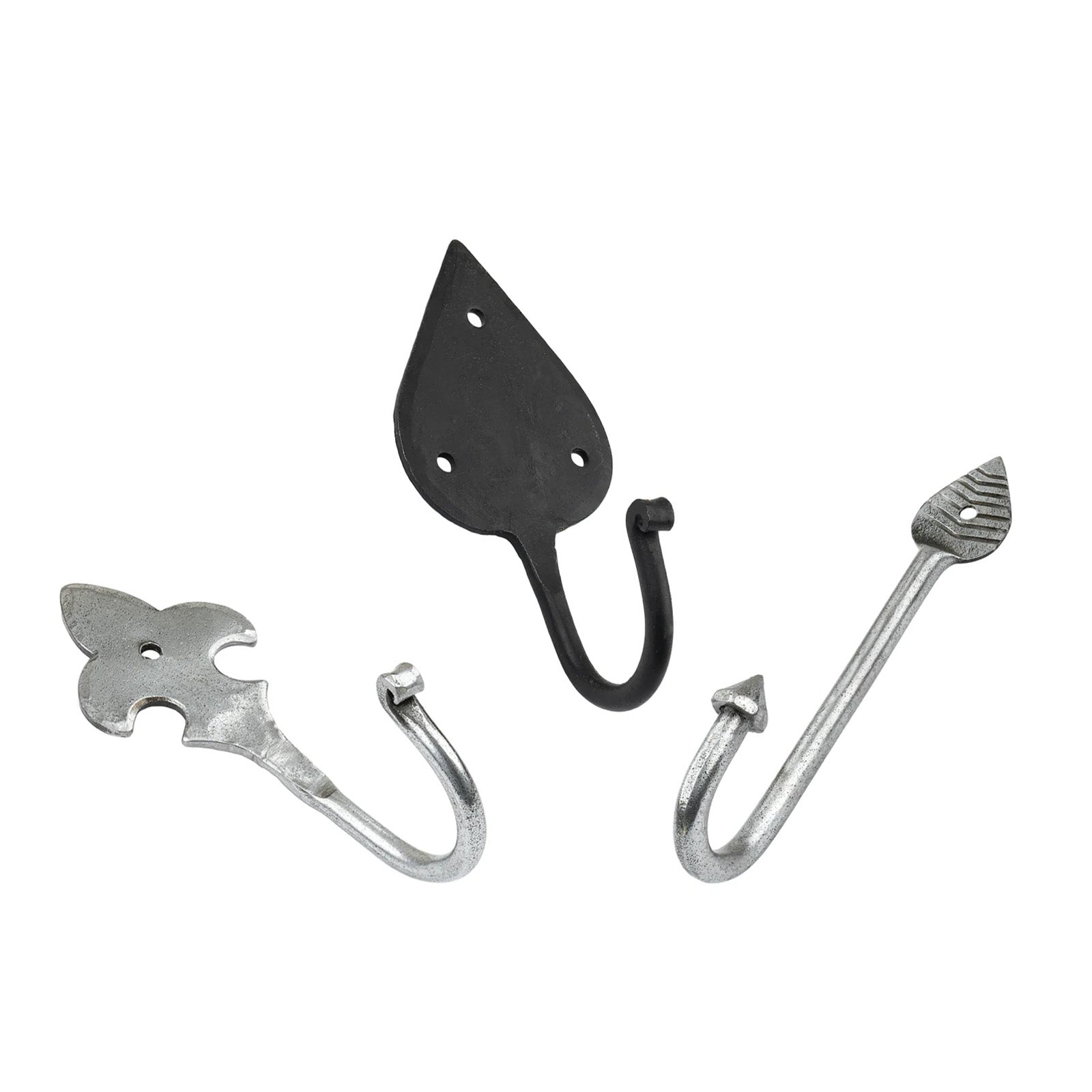 Traditional Hooks | Hand Forged Coat & Cabin Hooks in Black or Pewter