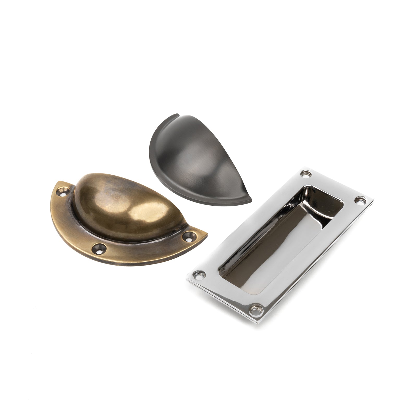 Cup Pull Handles | Brass, Chrome & Iron Styles
