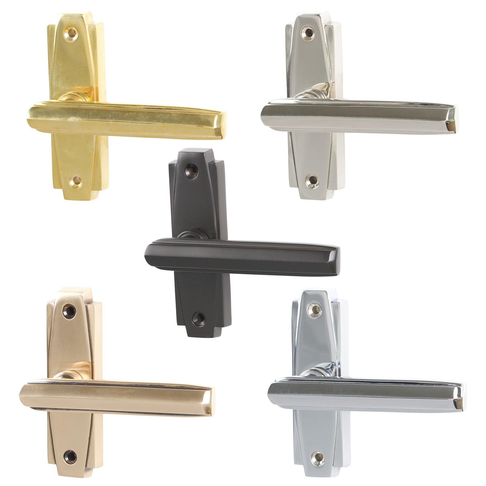 Art Deco Lever on Rose Handles | 6 Finishes | Suffolk Latch Company
