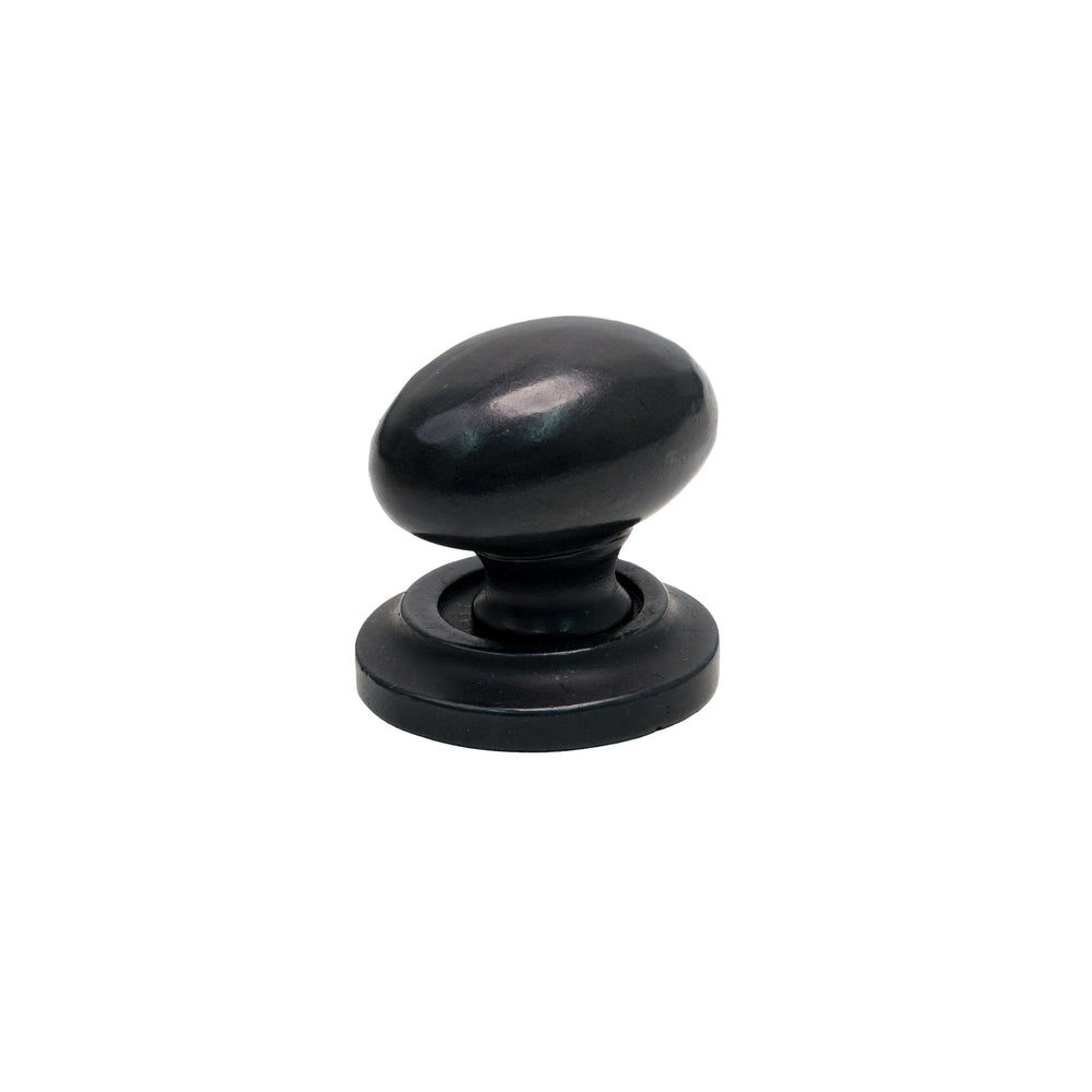 Bronze Oval Cabinet Knob on Rose | Dark & White Bronze Hardware
