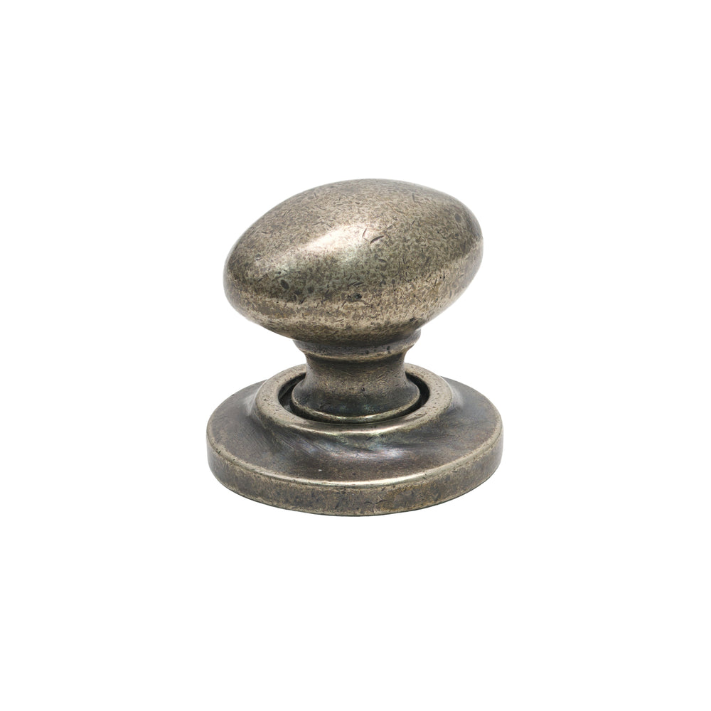 Bronze Oval Cabinet Knob on Rose | Dark & White Bronze Hardware
