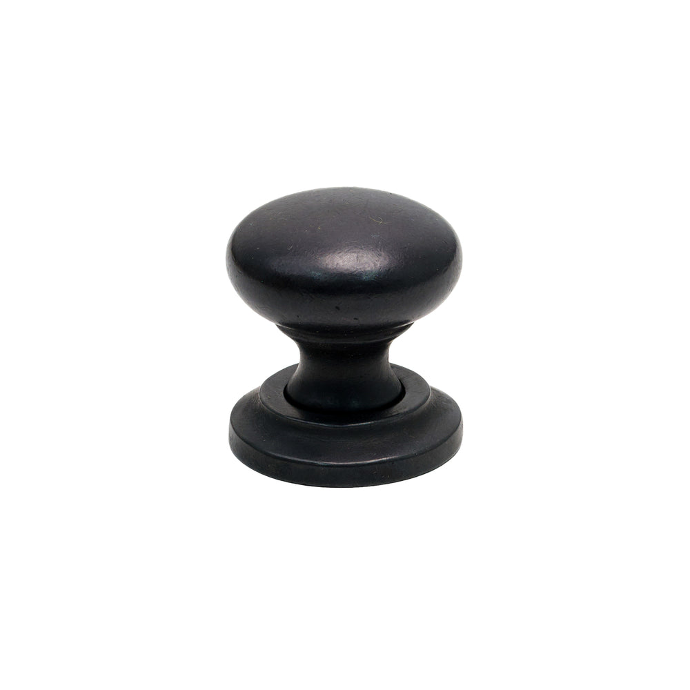Bronze Round Cabinet Knob on Rose | Dark & White Bronze Hardware