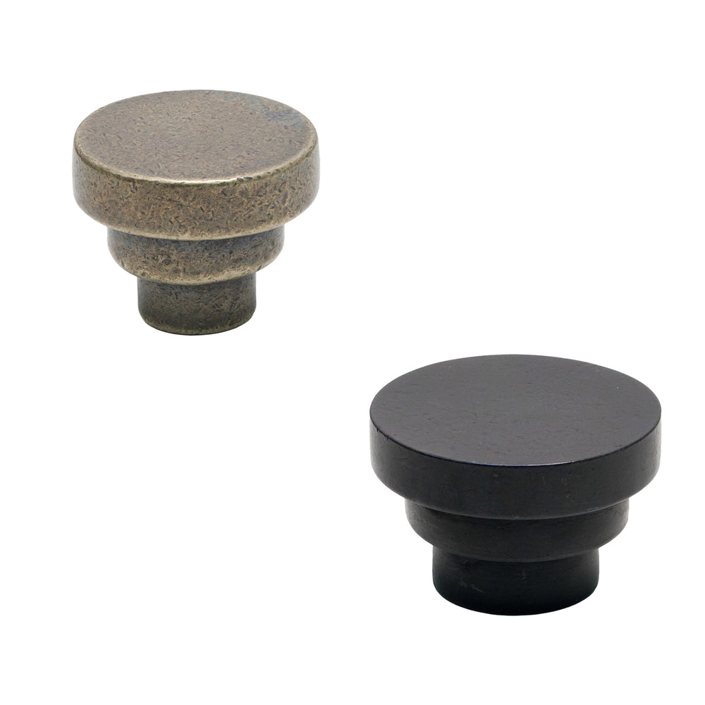 Bronze Round Stepped Cabinet Knob | Dark & White Bronze Hardware