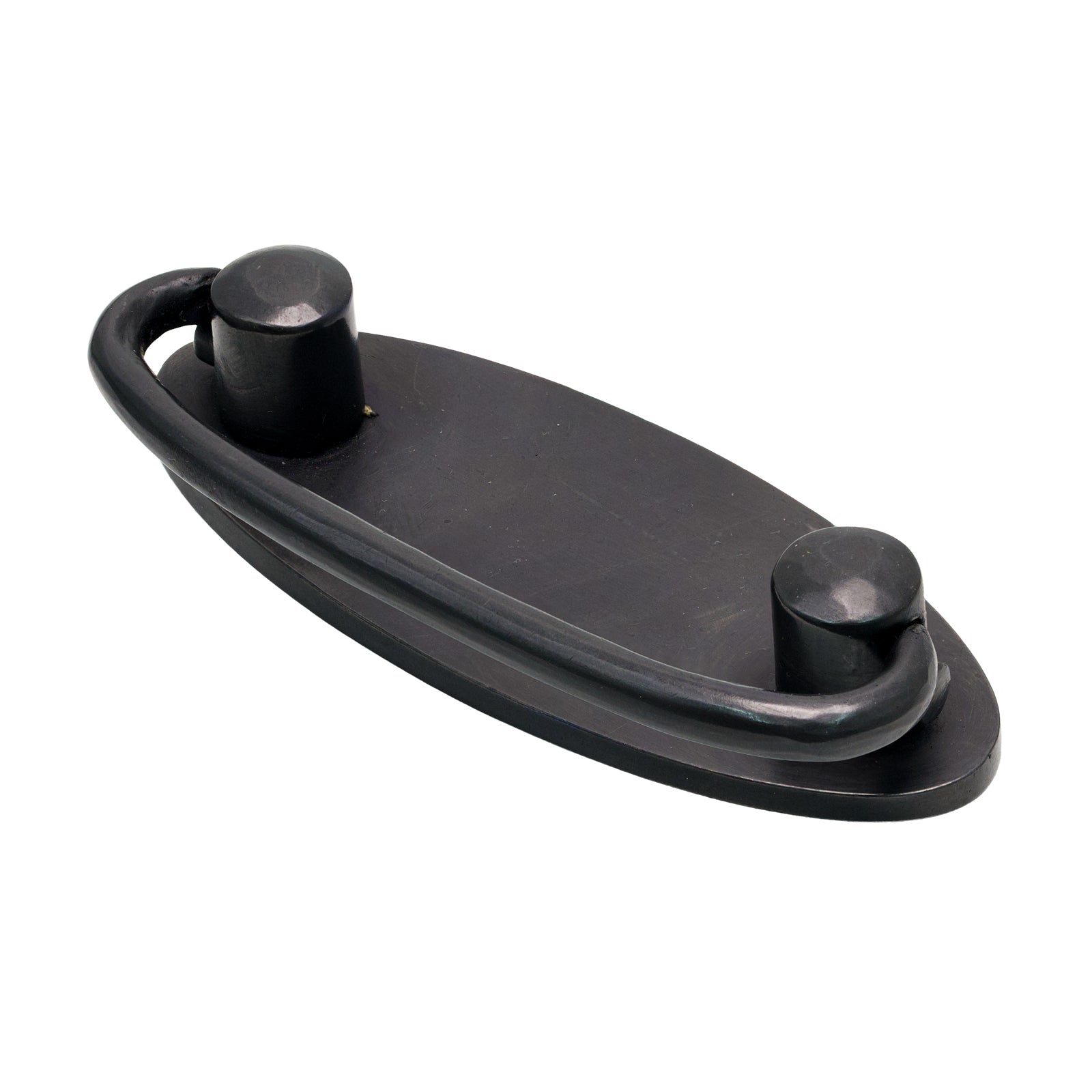 Bronze Oval Drop Pull Handle on Backplate | Bronze Hardware