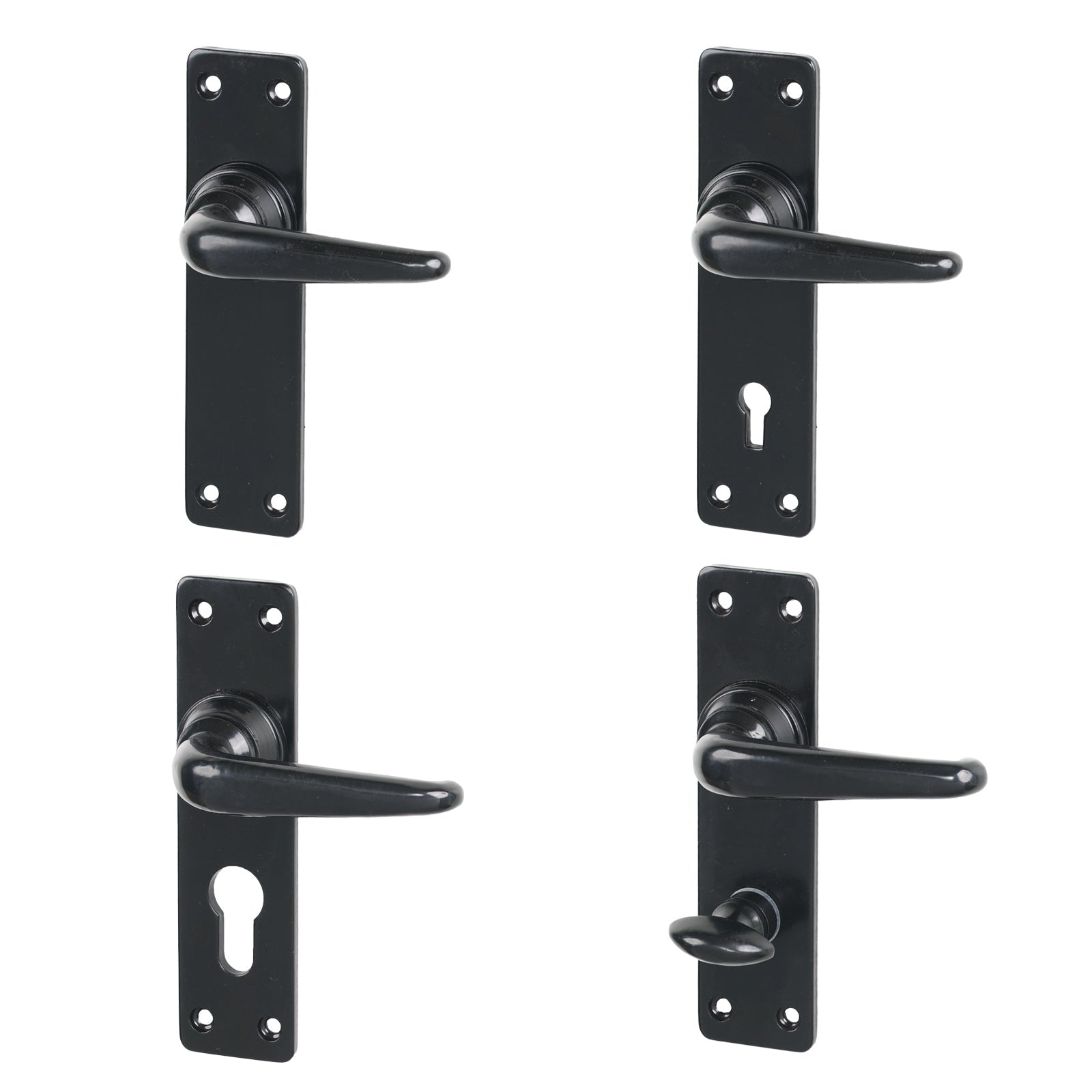 Black Smooth Lever Handles| 4 Styles | Suffolk Latch Company