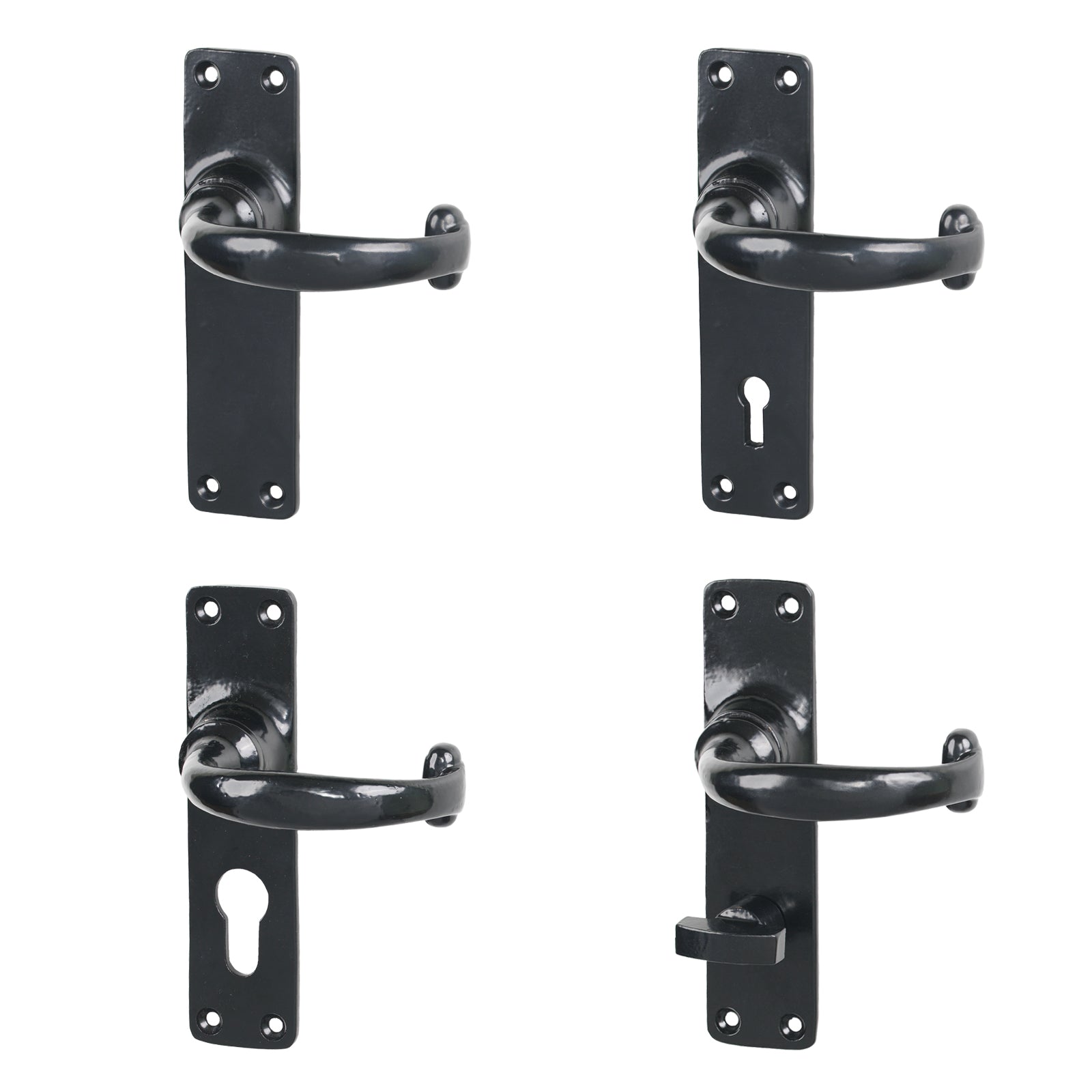 Black MF Lever Handles | 4 Styles | Suffolk Latch Company