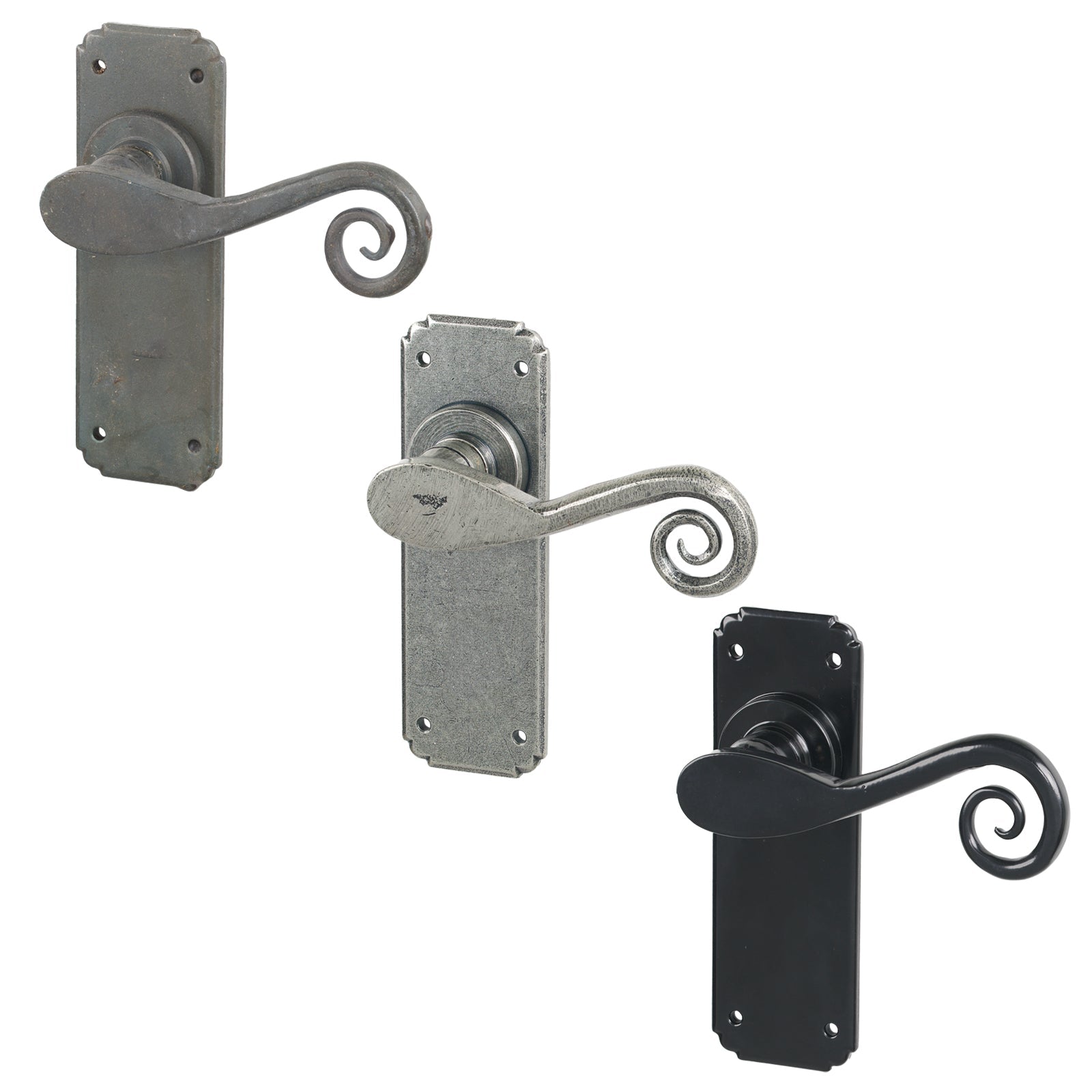 Black Monkeytail Lever Handles| 4 Styles | Suffolk Latch Company
