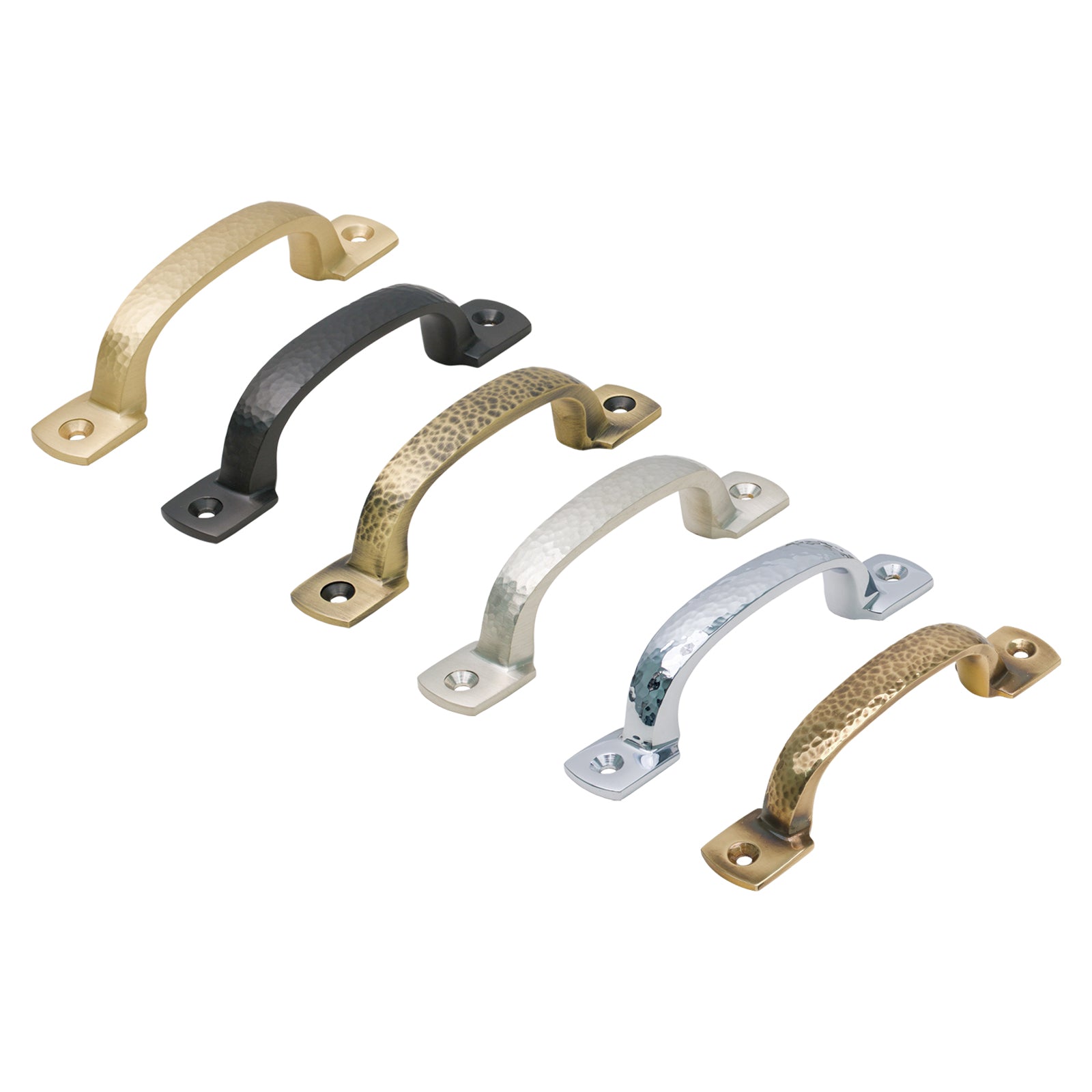 D Pull Handles | Hammered Brass | Suffolk Latch Company