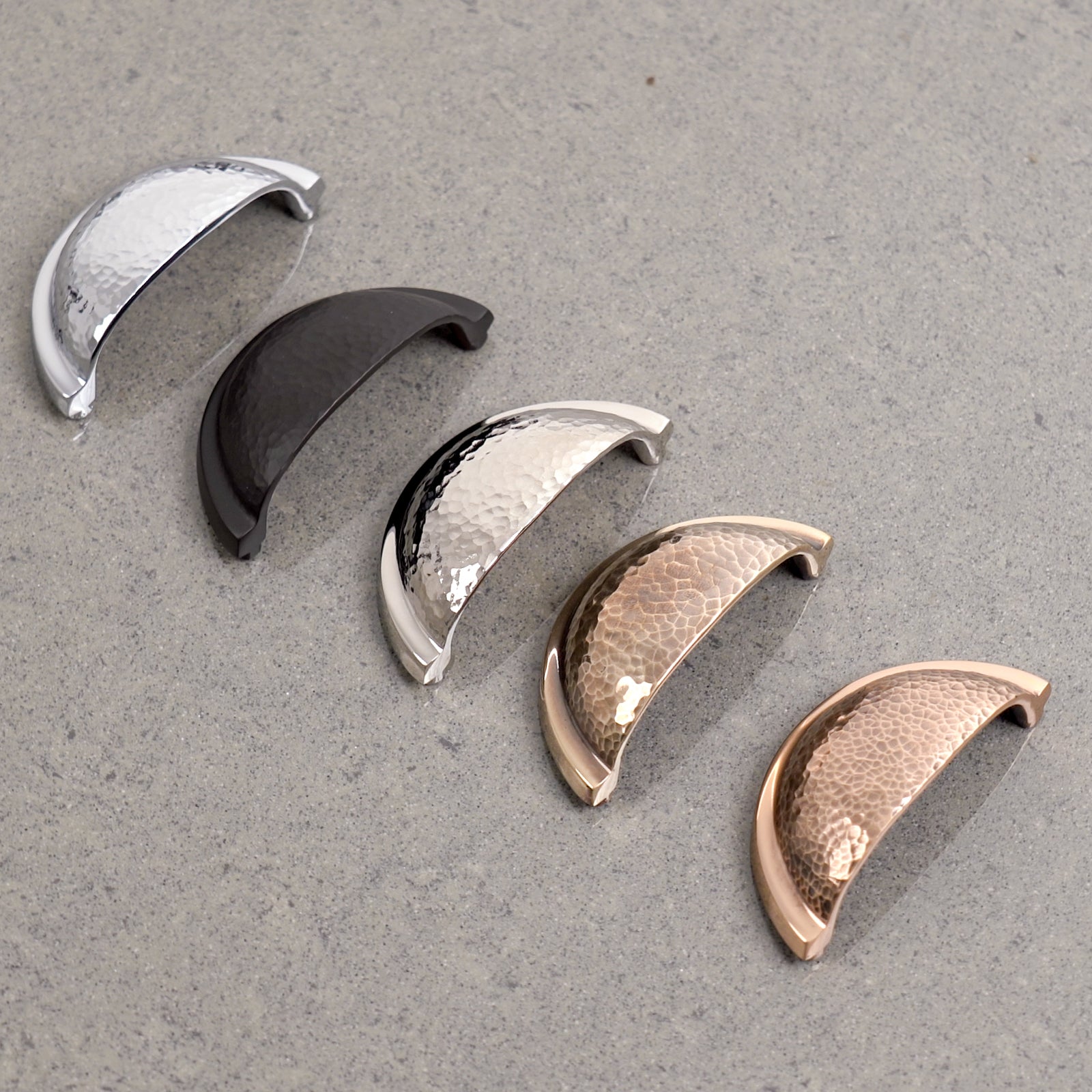 Hammered Regency Concealed Drawer Pull |5 Finishes | Suffolk Latch Company