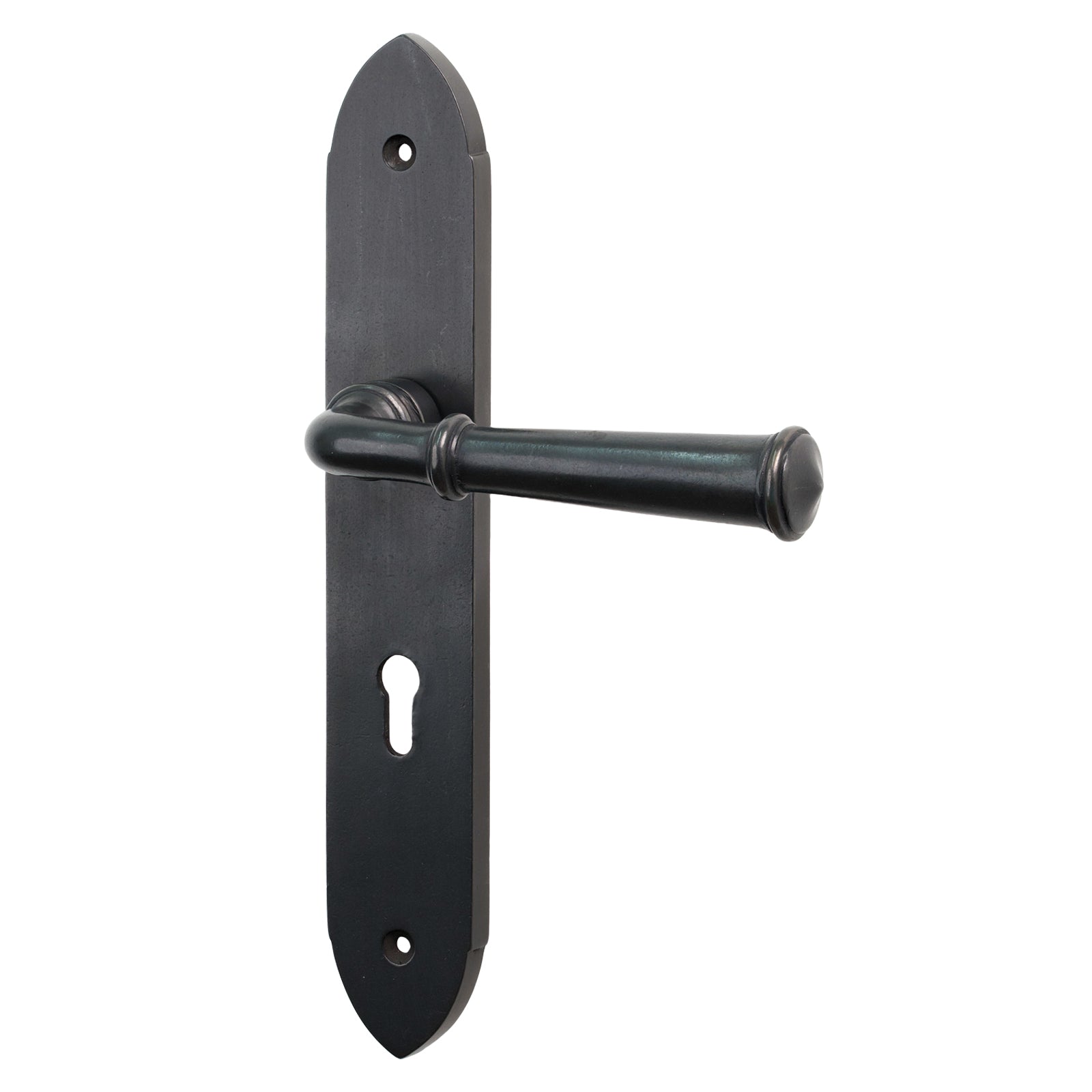Bronze Hadley Door Handle on Backplate | Bronze Door Hardware