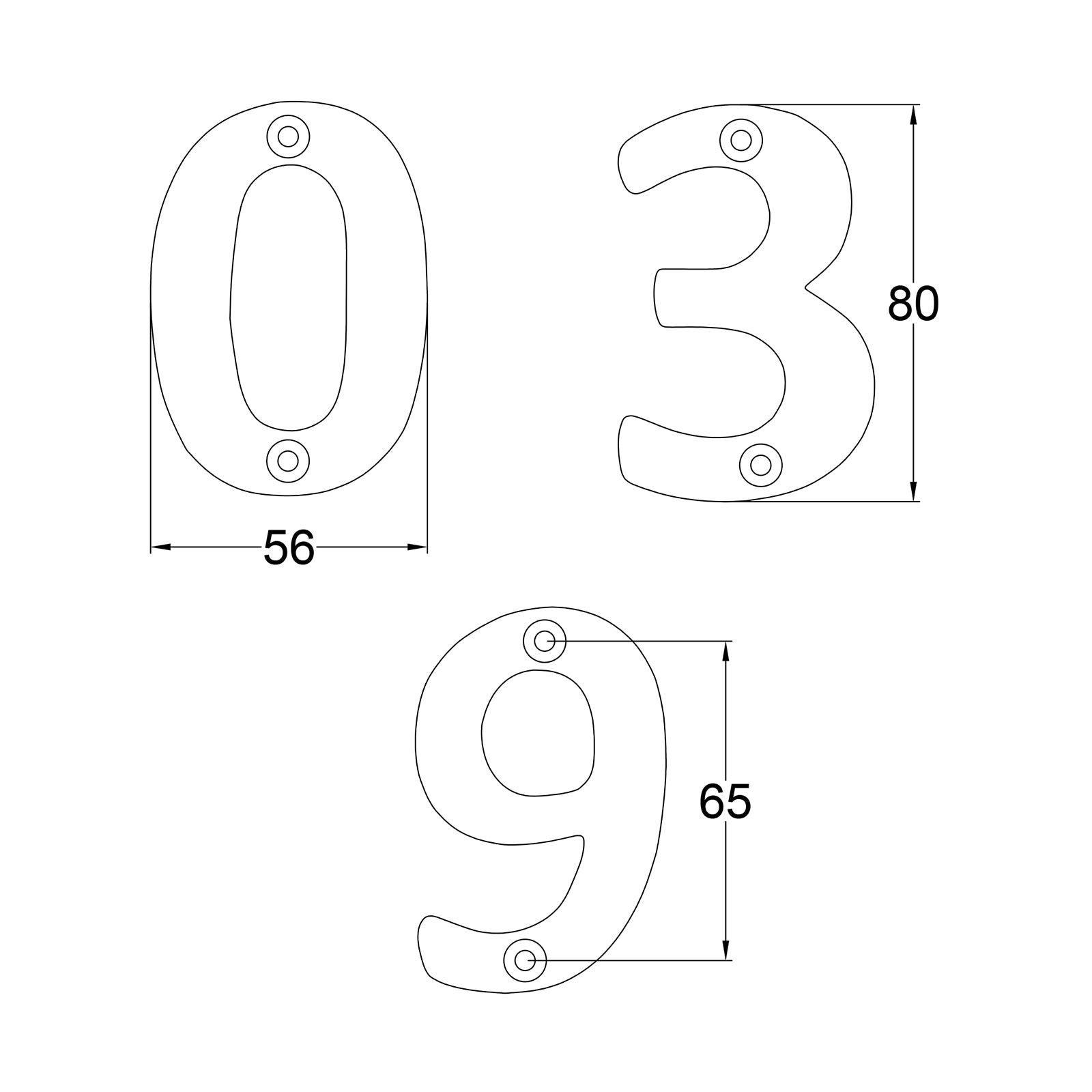 Bronze House Door Numbers | Dark & White Bronze Hardware