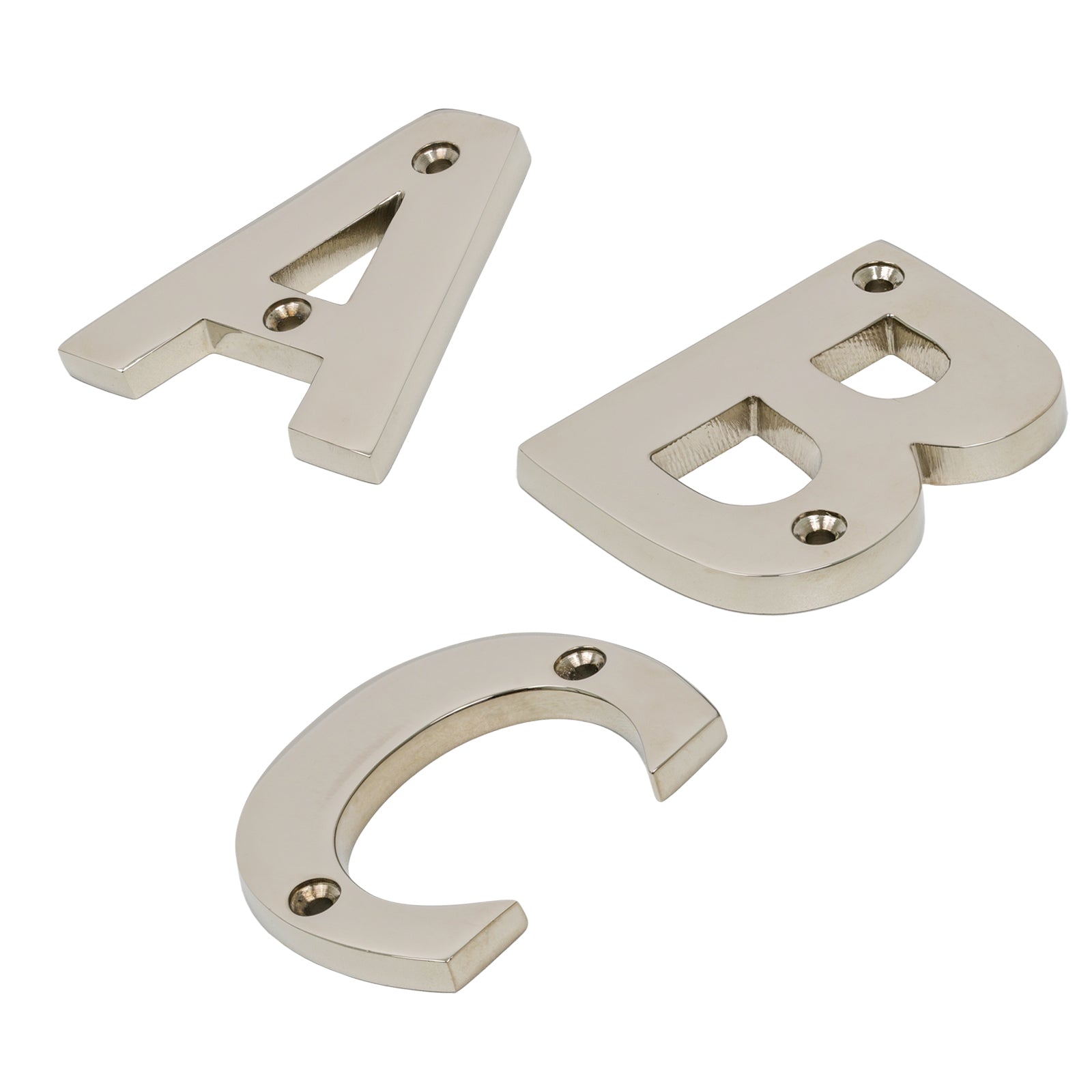 Polished Nickel Front Door Letters| Front Door Furniture | Suffolk ...