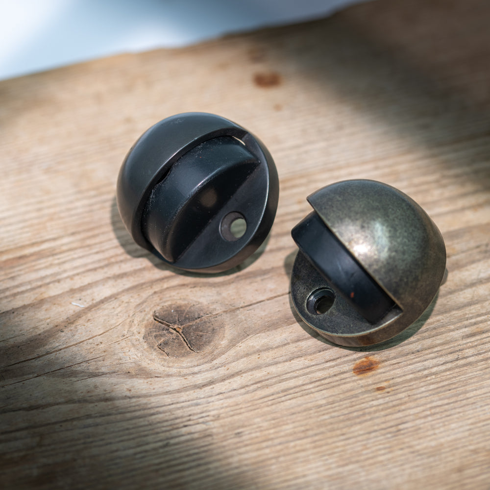 Bronze Half Moon Floor Door Stop | Dark & White Bronze Hardware