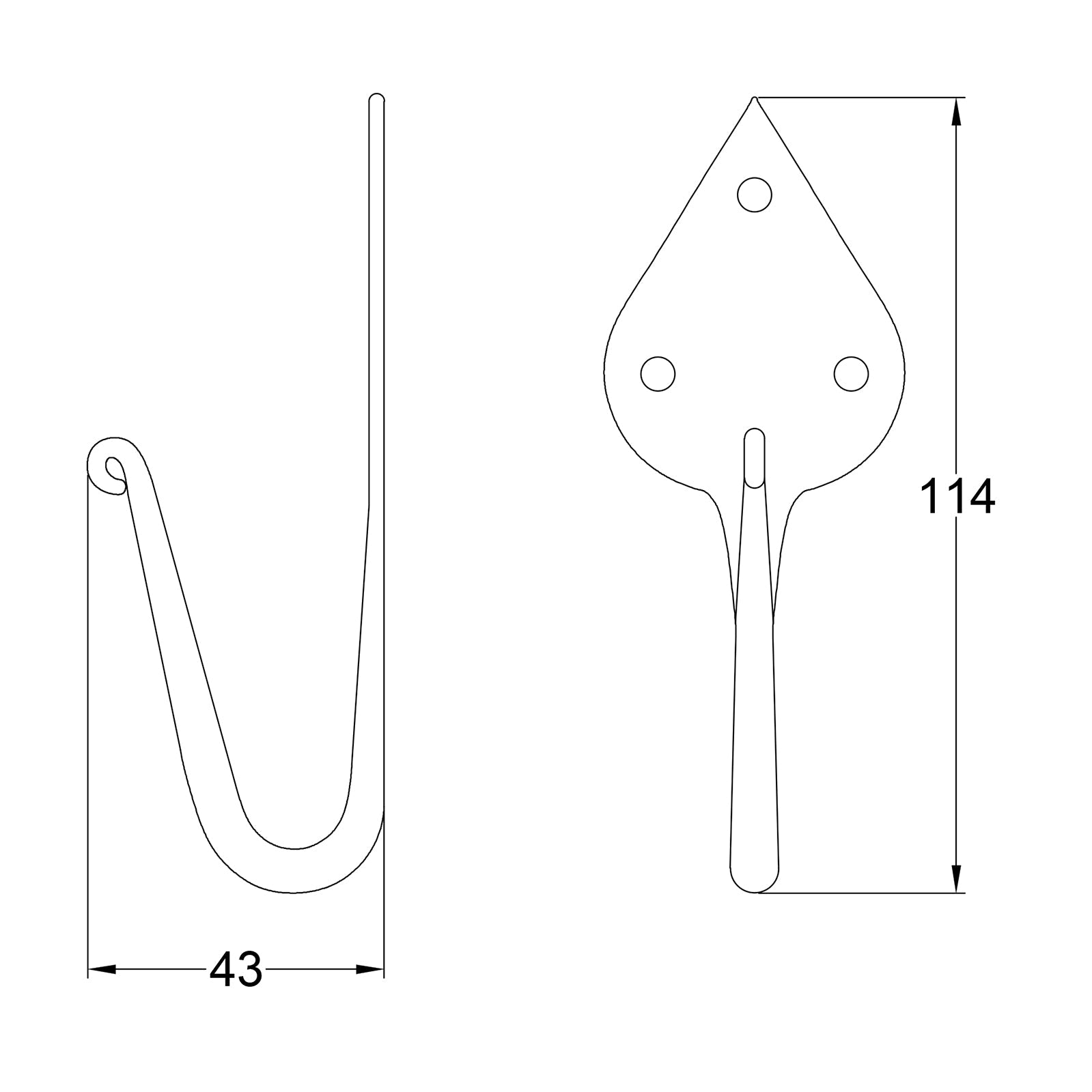 Coat Hook with Armor-Coat | Traditional Hooks