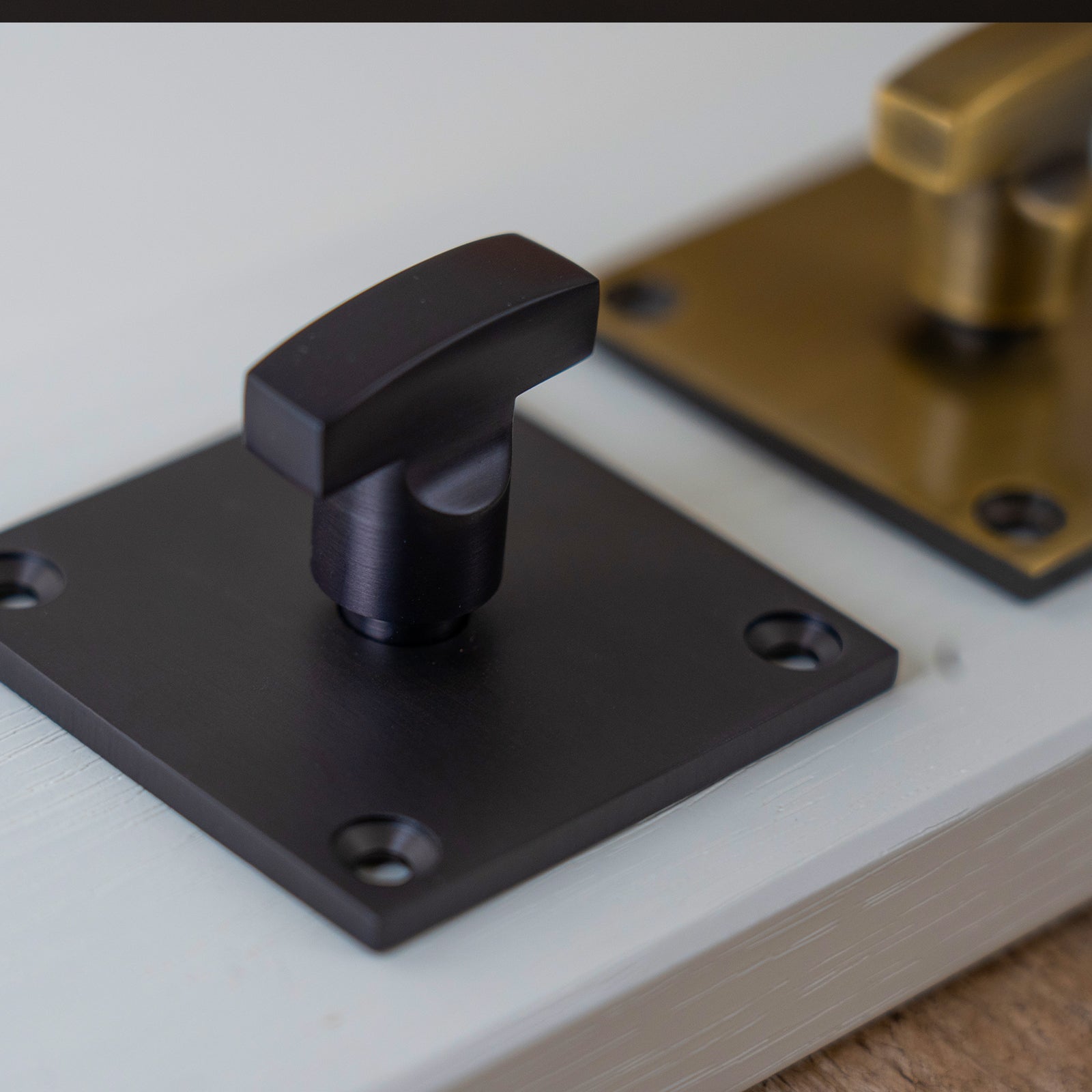 Square Turn & Release - Low Profile | Slim Plate Bathroom Lock