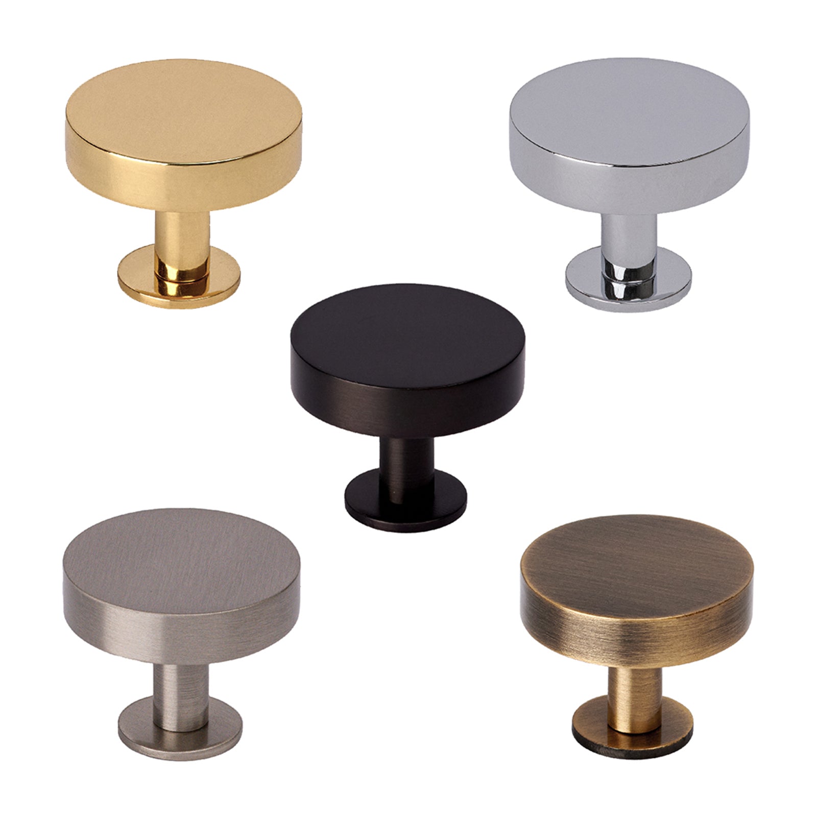 Disc Cabinet Knobs On Rose | Kitchen Cupboard Knobs
