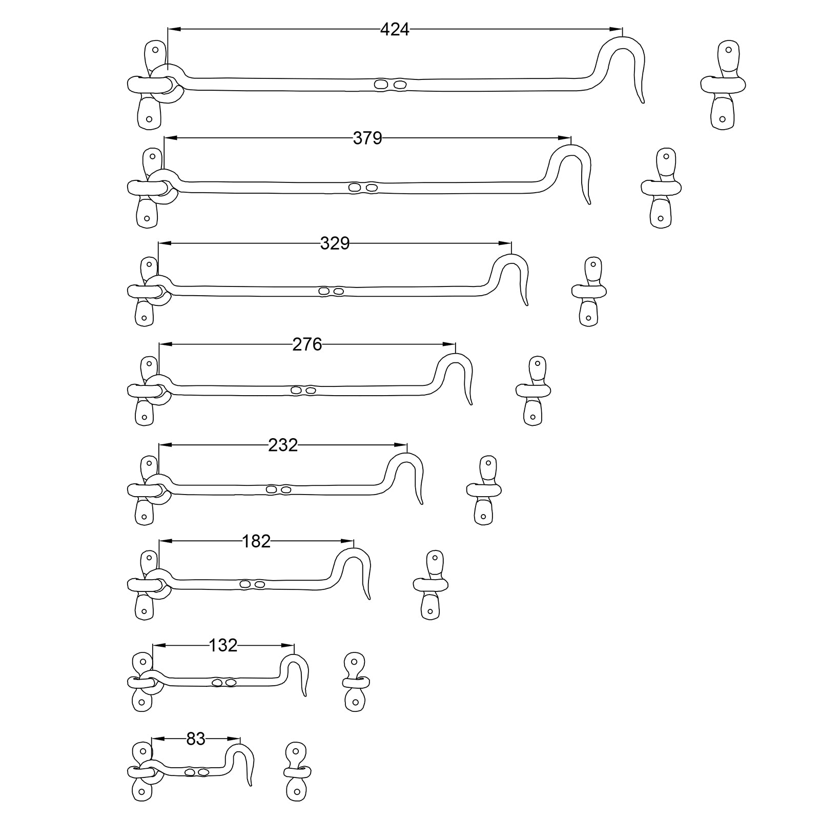Black Cabin Hooks | Traditional Hook & Eye Latches