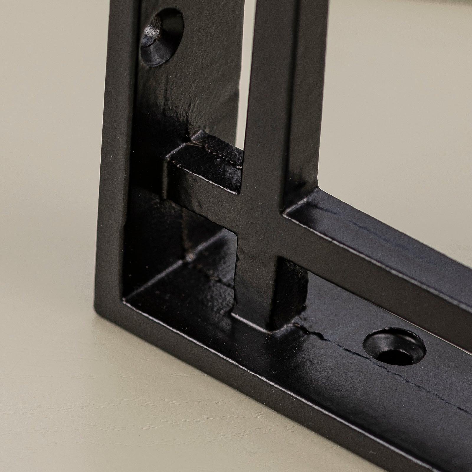 Art Deco Narrow Black Shelf Bracket | Cast Iron Wall Brackets