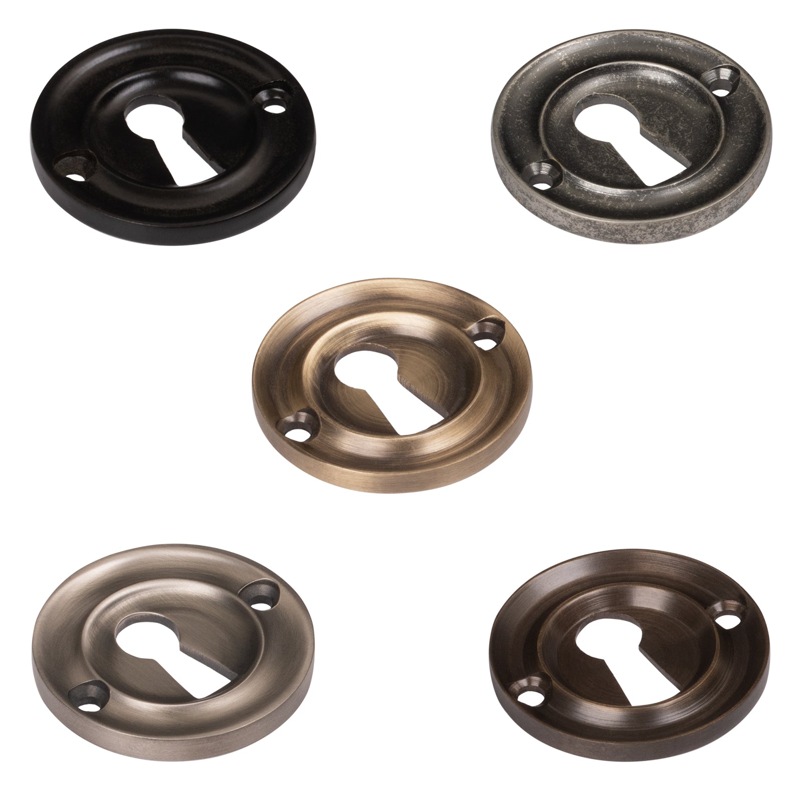 Brass Escutcheons | Old English Collection | Round Keyhole Covers