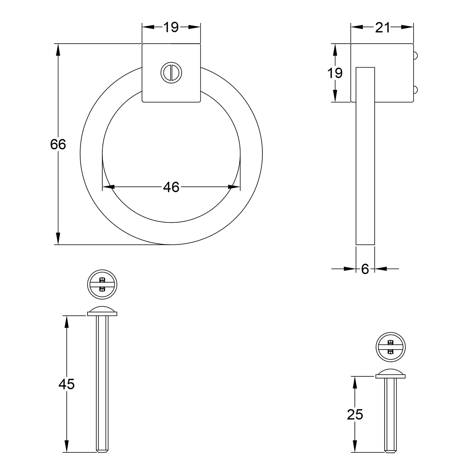 Ring Cabinet Pull | Modern Cupboard Handles
