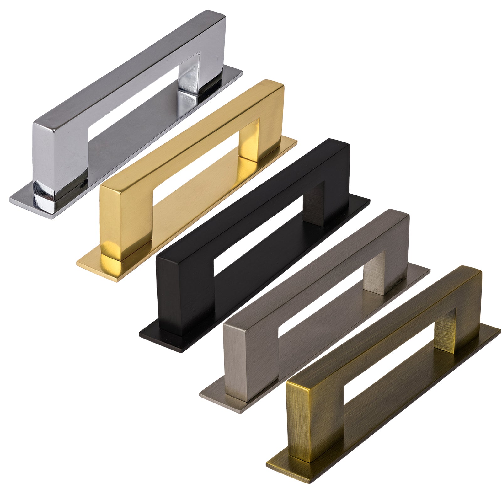 Metro Pull Handles On Backplate | Cabinet Furniture