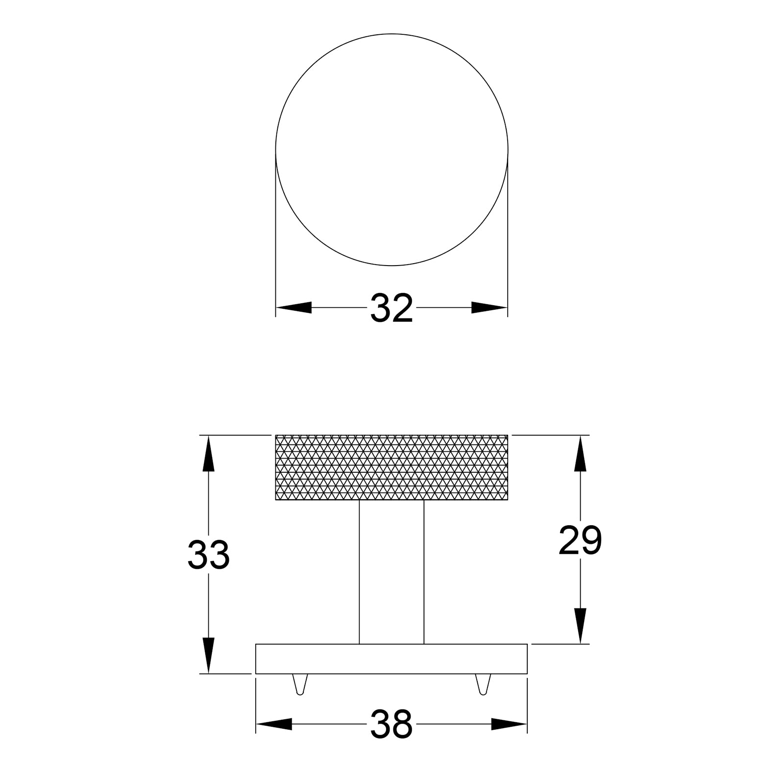 Disc Knurled Cabinet Knobs On Square Backplate | Cupboard Knobs