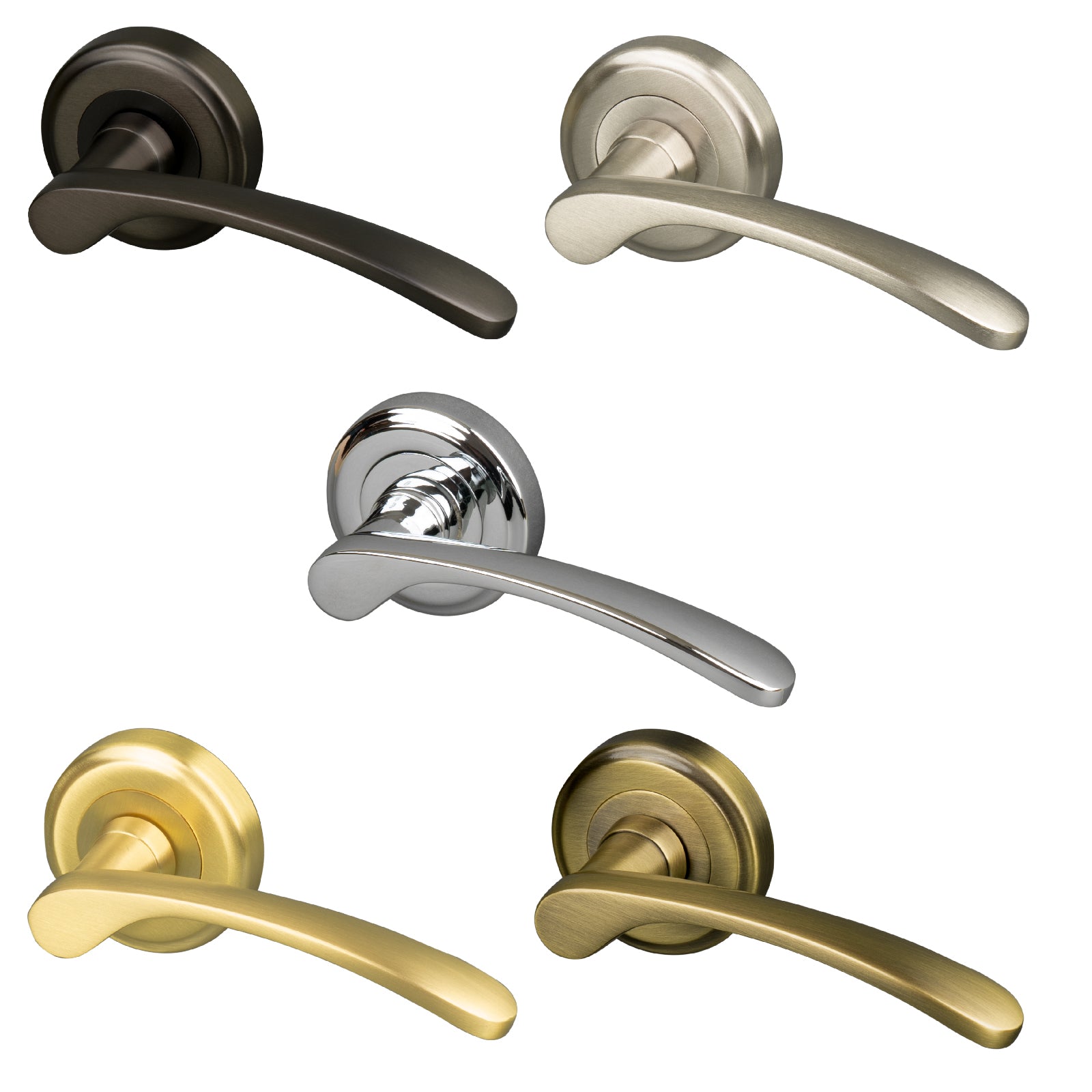 Sophia Round Rose Door Handles | Lever On Rose Handles