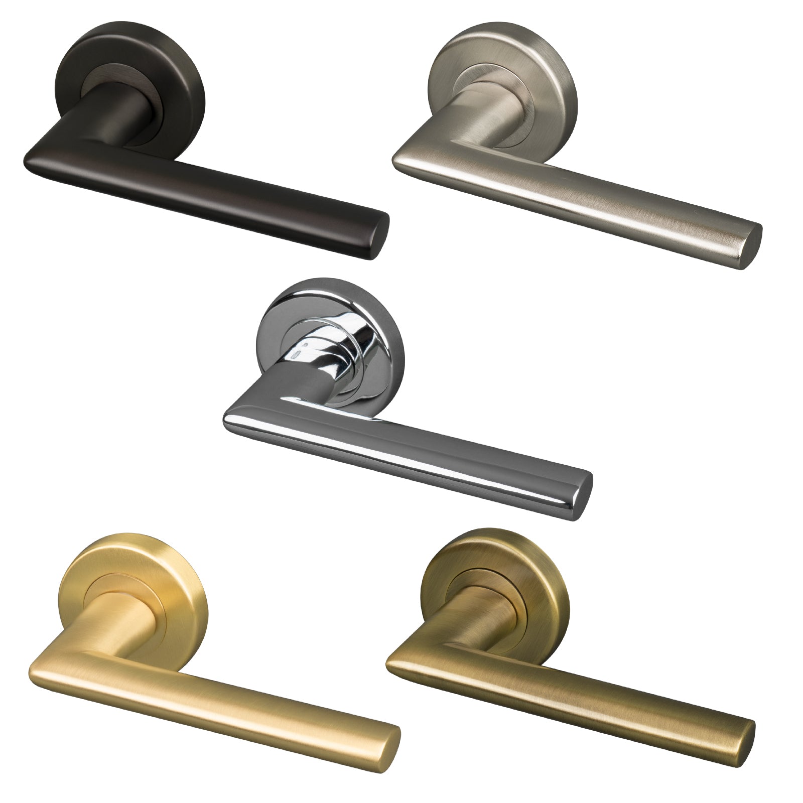 Lena Round Rose Door Handles | Lever On Rose Handles