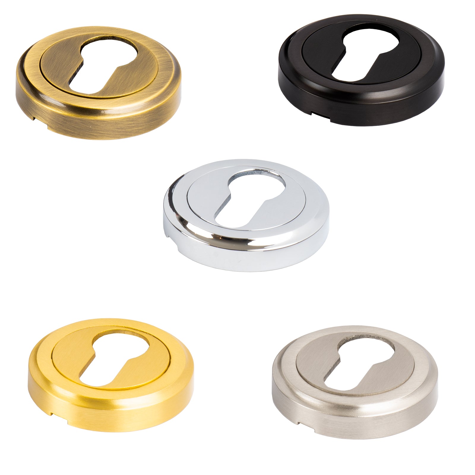 Round Brass Escutcheon Euro | Euro Profile Keyhole Cover