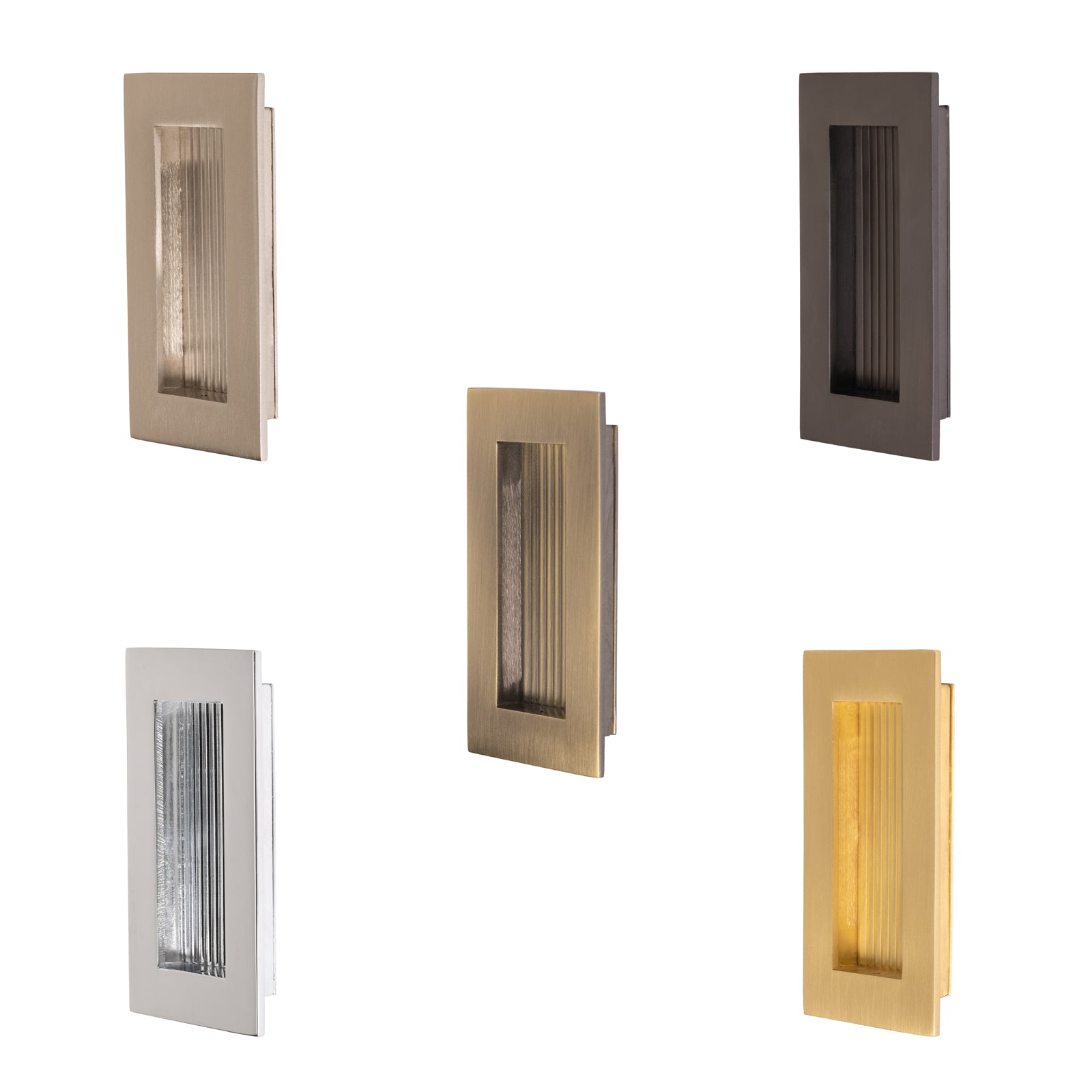 Reeded Rectangular Flush Pull | Sliding & Pocket Doors